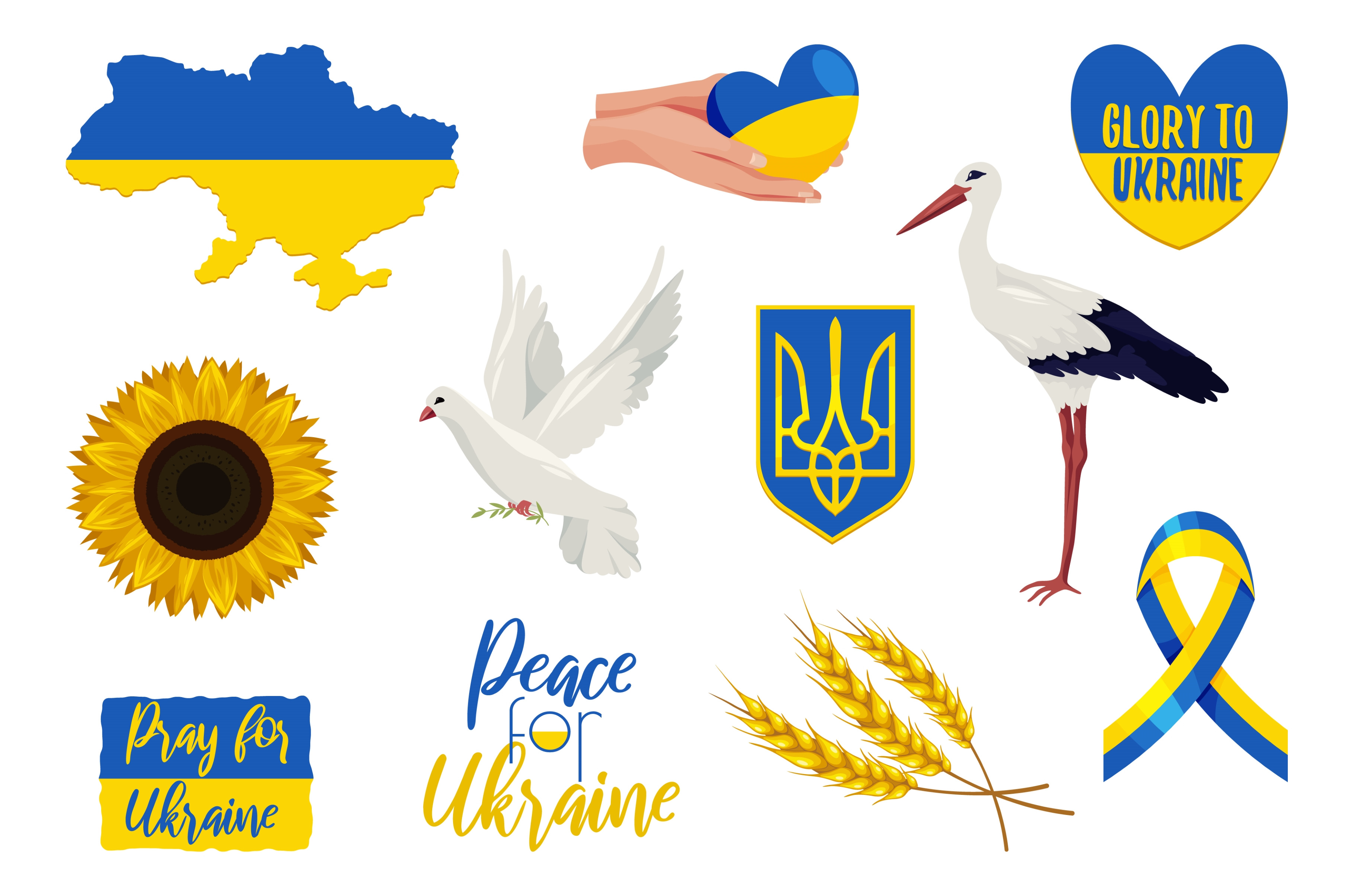 Set of ukrainian national symbols, an Illustration by Elegant Solution