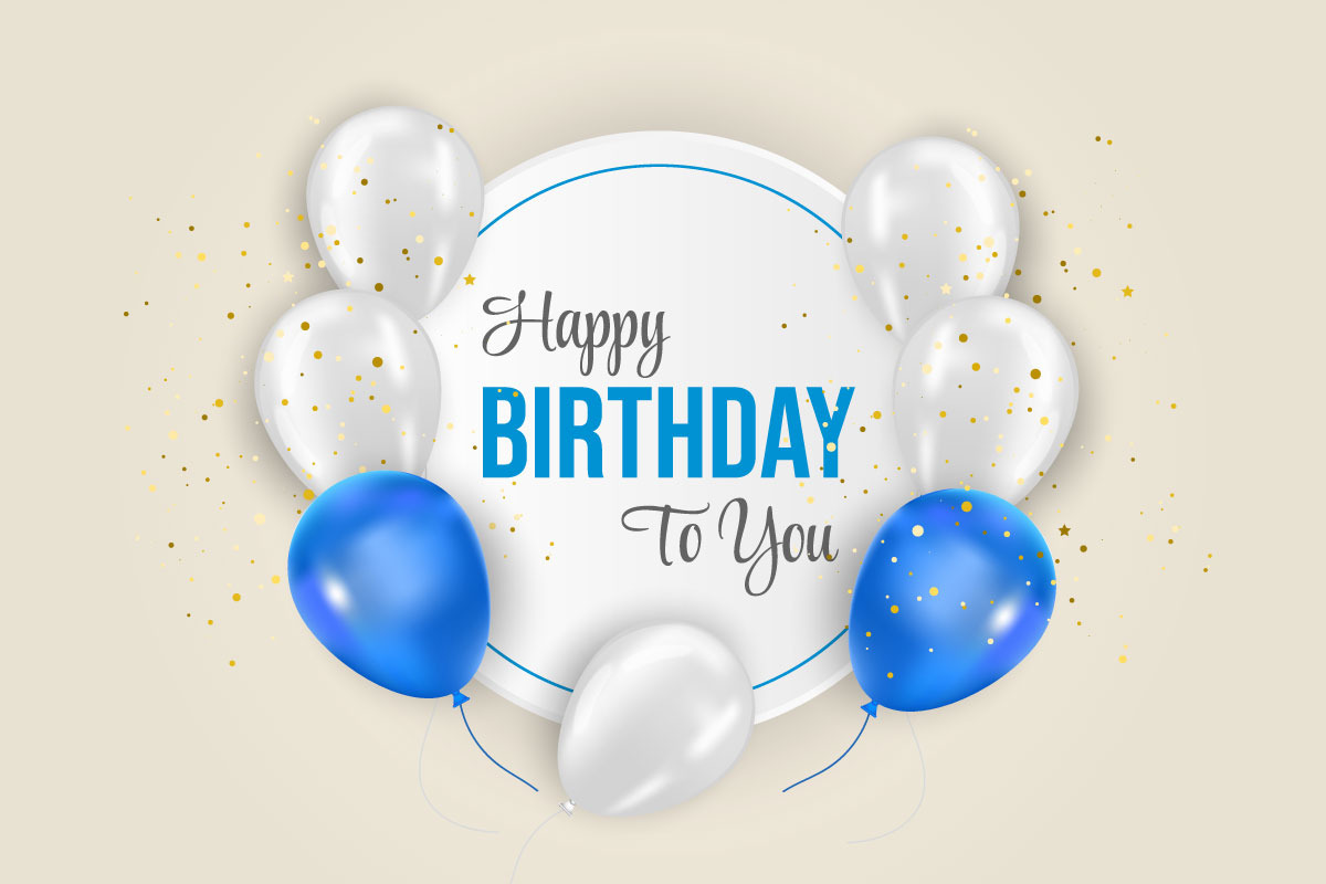 Birthday balloons banner design, an Illustration by Tanuart