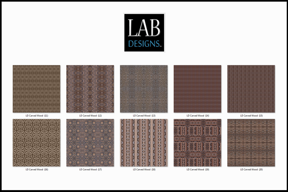 24 Seamless Carved Wood Textures, a Texture Graphic by Lab Designs