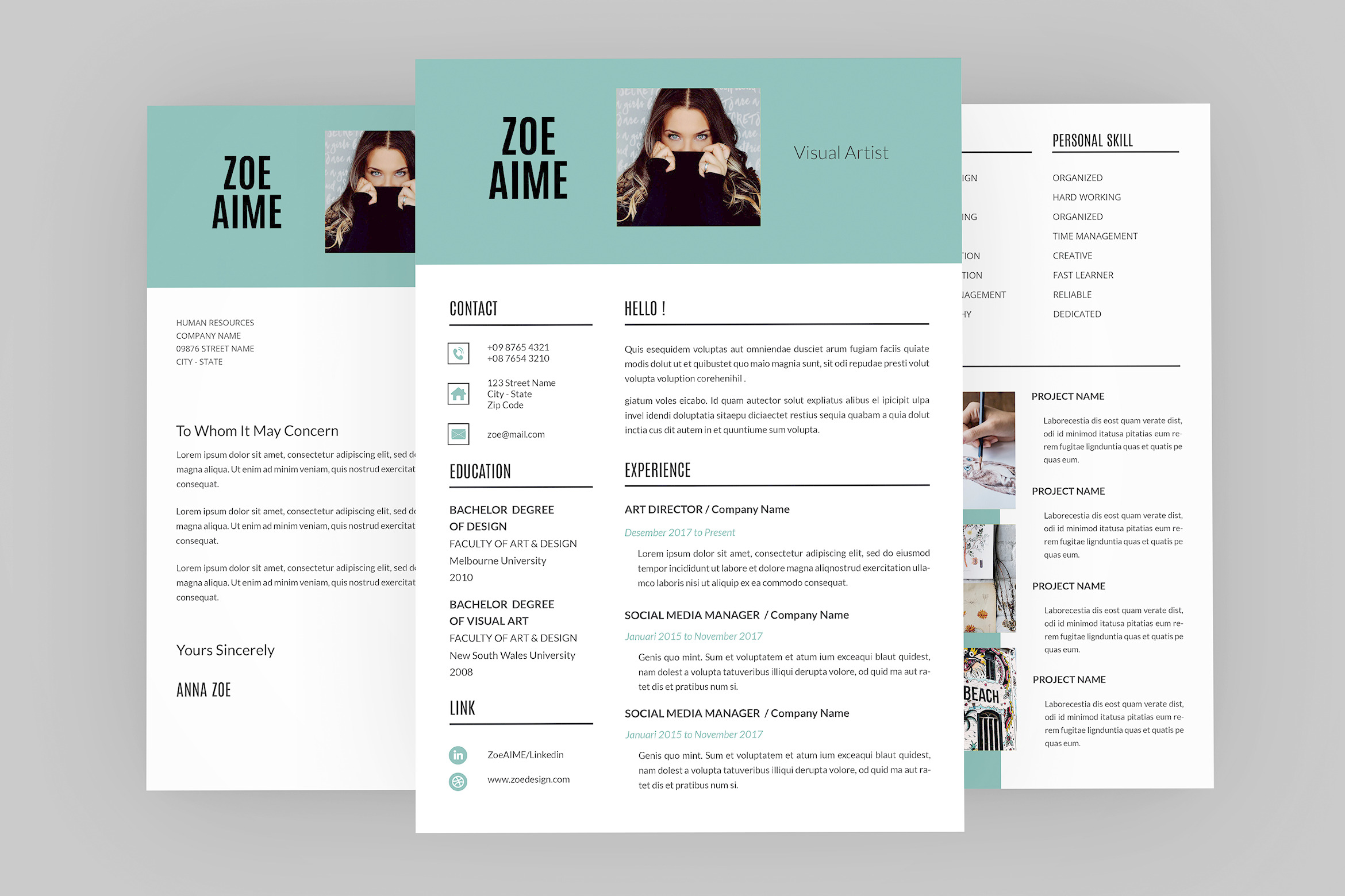 Visual Artist Resume Designer, a Presentation Template by AQR Studio