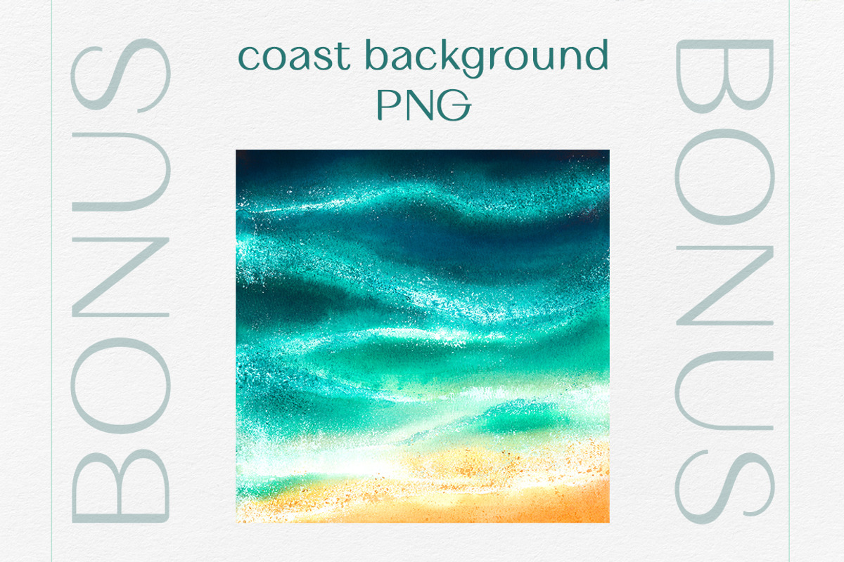 Tropical island watercolor clip art, an Object Illustration by NATASHA CHU