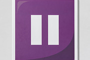 Purple pause button music icon (PSD), a Photo by rawpixel