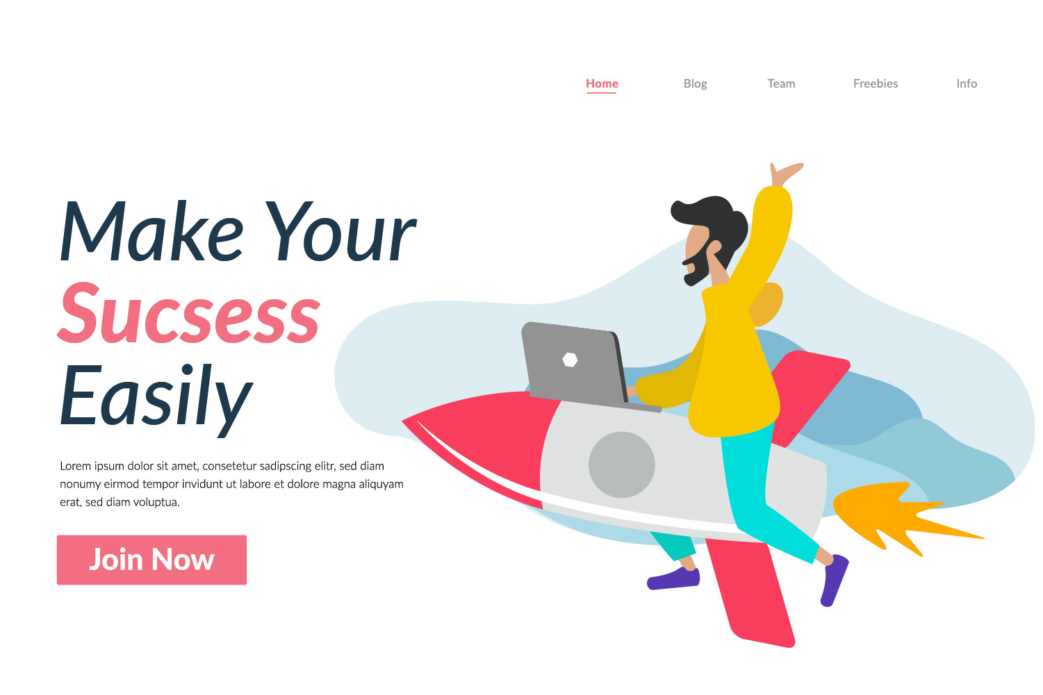 Sucess flat Illustration, a Technology Illustration by Fitra Noor