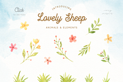 Lovely Sheep Watercolor Clip Art, an Animal Illustration by everysunsun