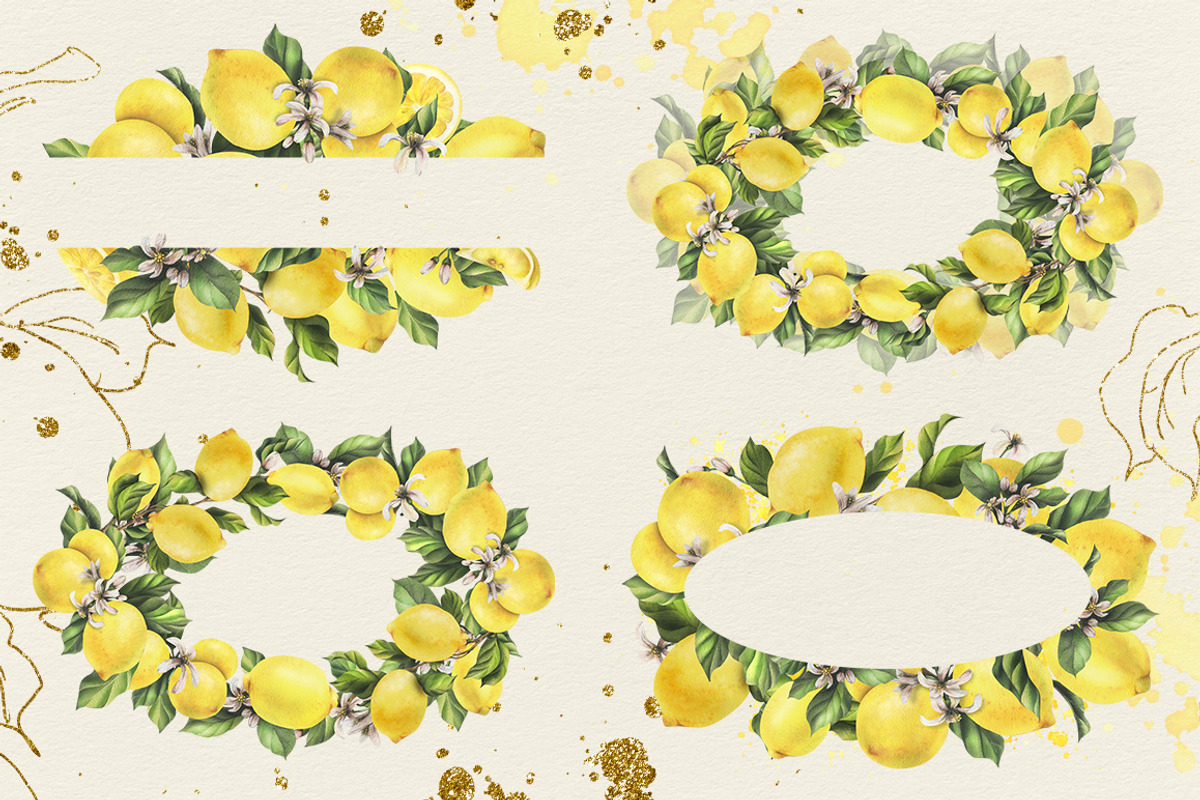 Lemons sunny watercolor clipart, a Food Illustration by NATASHA CHU