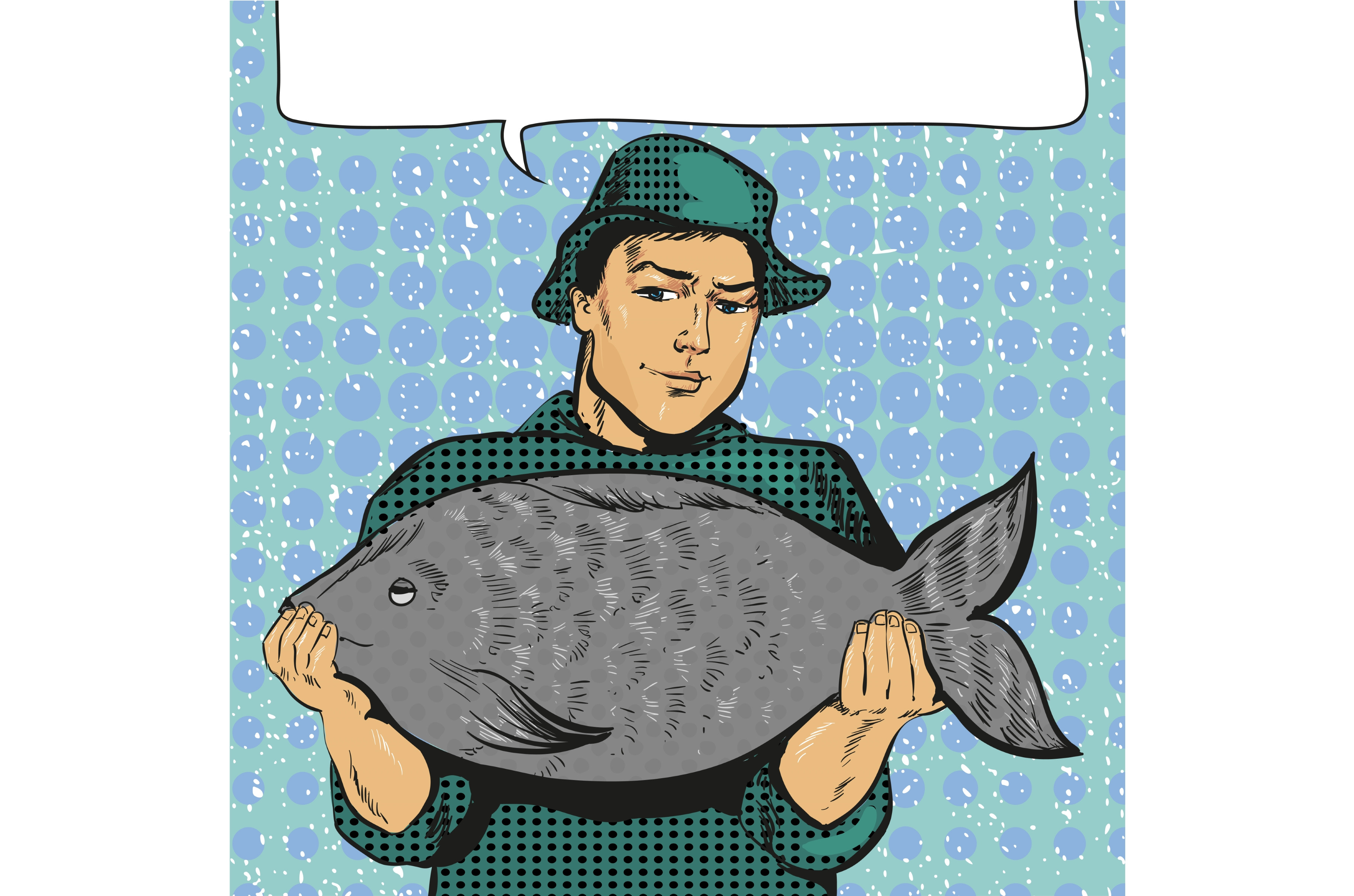 Vector illustration of fisherman, a Food Illustration by Sky Pics Studio