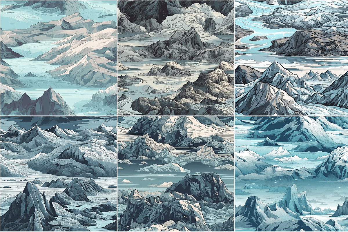 Glacial - Seamless Glacier Patterns, a Pattern Graphic by Pixel Perfect ...