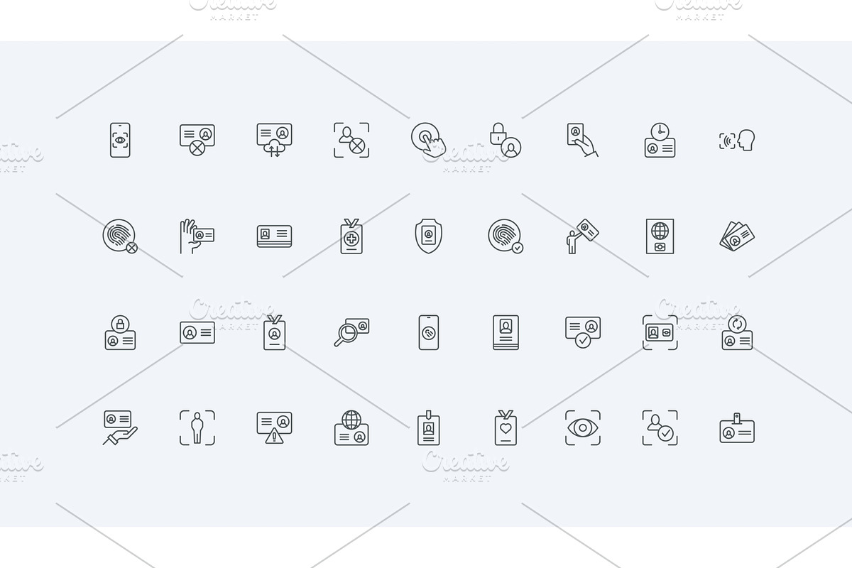 Id card identity personality icons, an Object Illustration by Lemberg ...