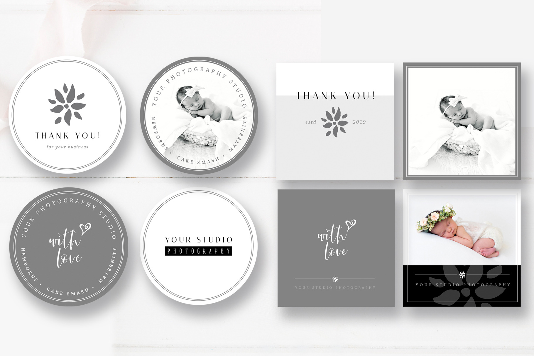 Photography Sticker Set, a Stationery Template by By Stephanie Design ...