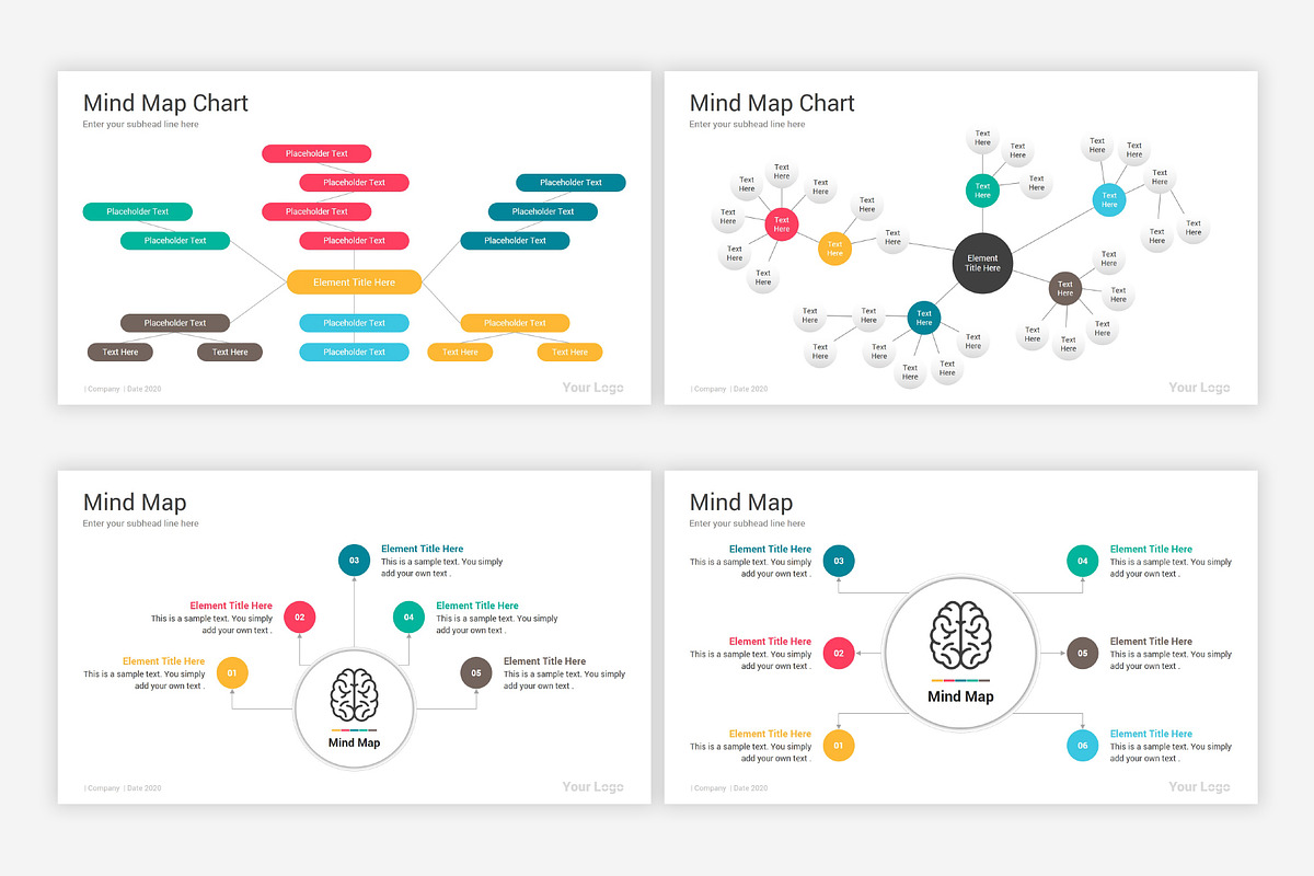 Mind Map Google Slides Diagrams Pack, a Presentation Template by SlideOne
