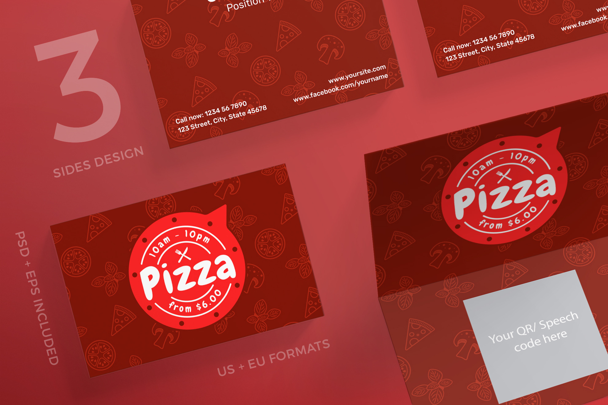 Business Cards | Pizza, a Business Card Template by Amber Graphics