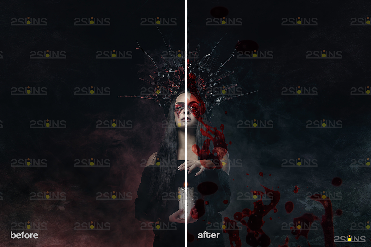 Blood splatter Photoshop overlay