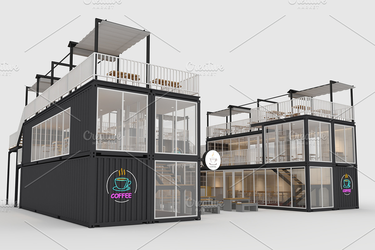 3D Model Container Cafe 4