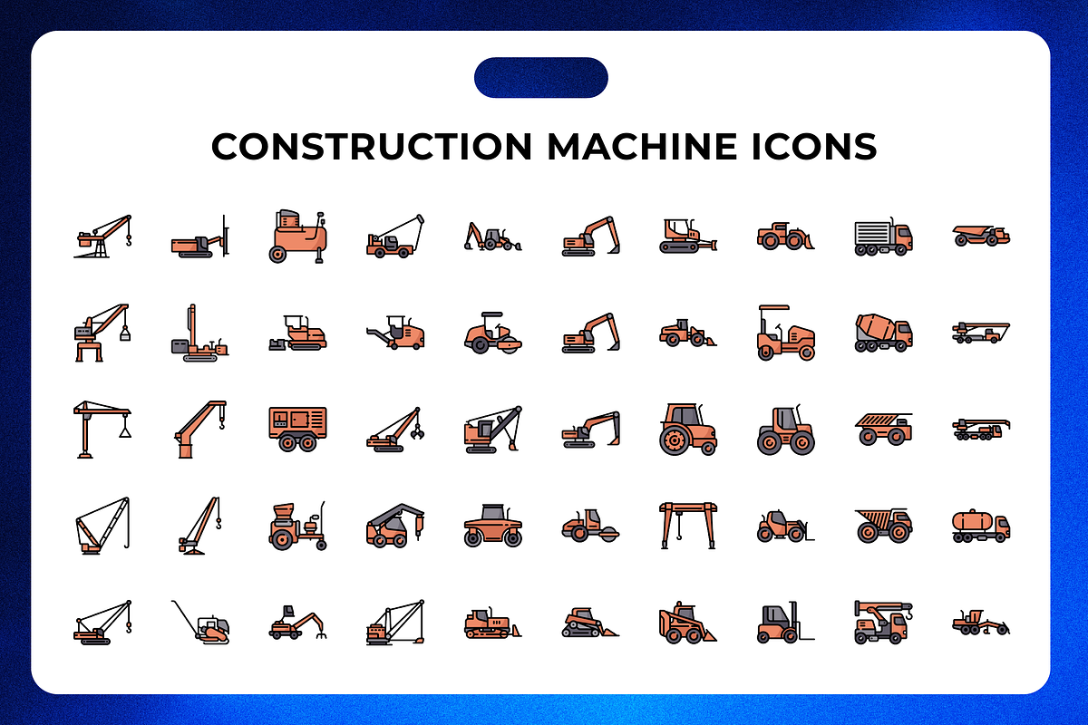 Construction Machine Icons, an Icon by Wencory