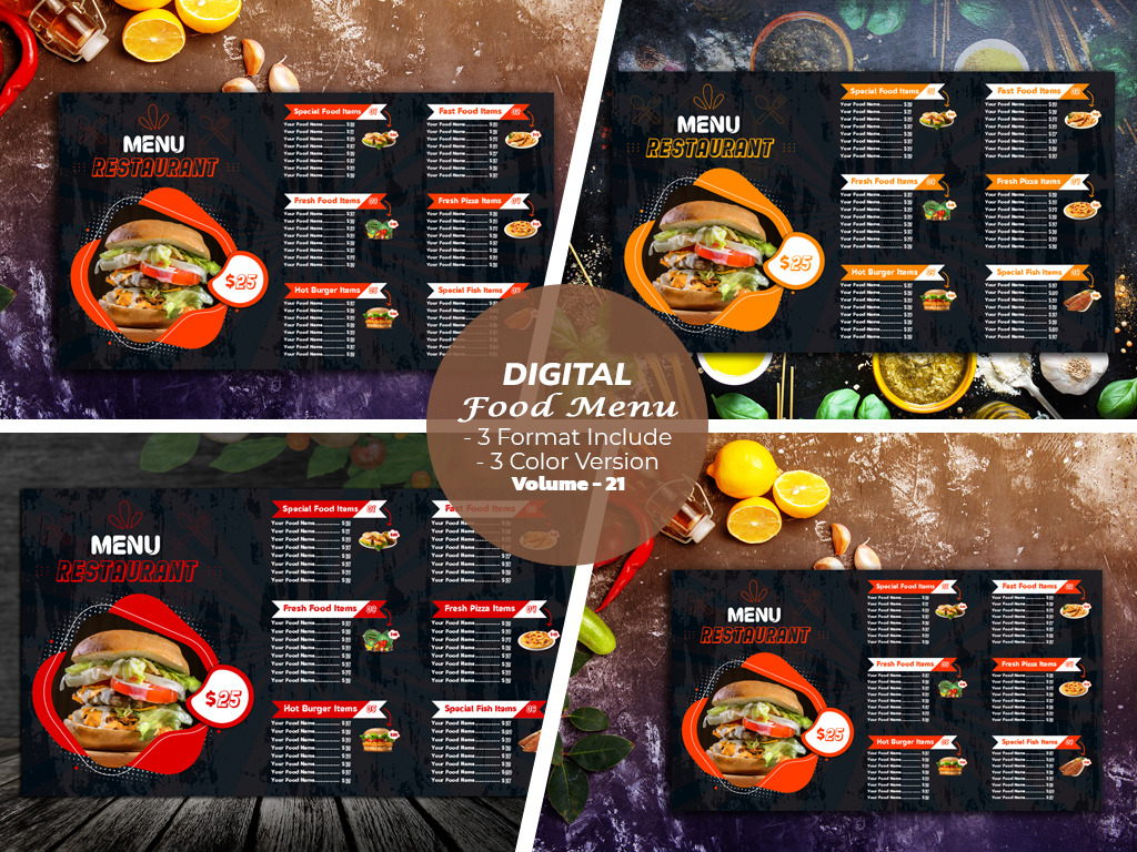 Digital Menu for Restaurant, a Stationery Template by MRI STUDIO
