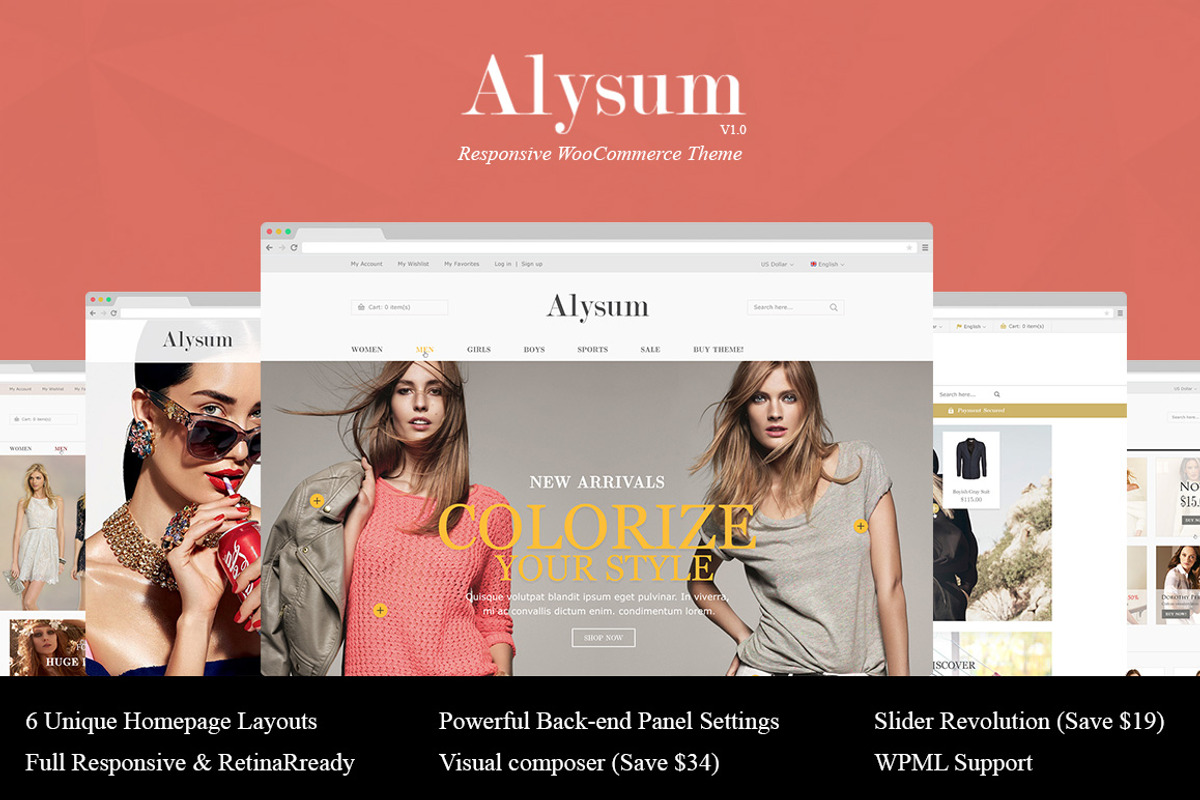 Alysum-Responsive WooCommerce Theme, a WordPress Template by ArrowTheme