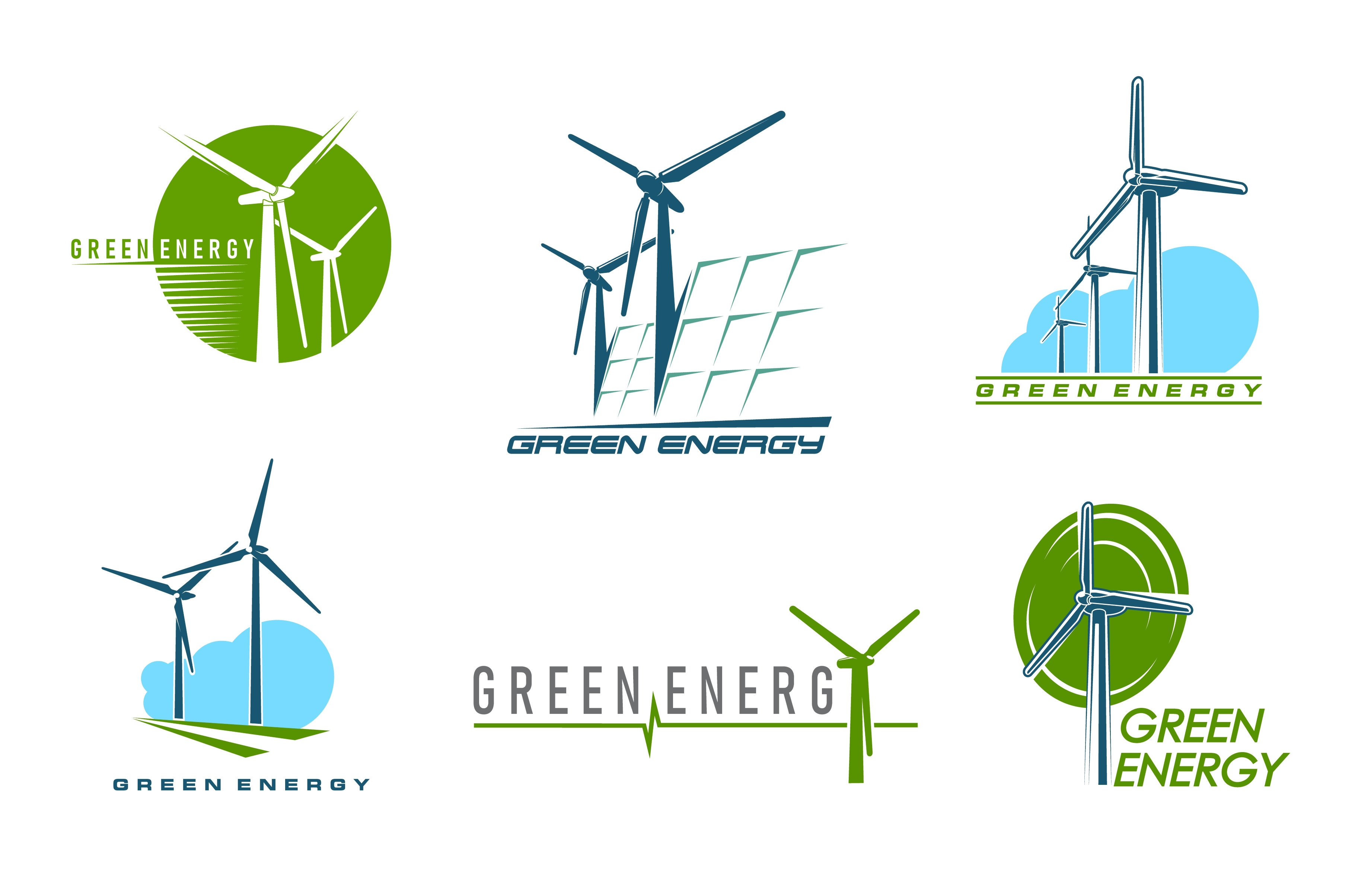 Wind turbine and solar panels, an Object Illustration by Vector ...