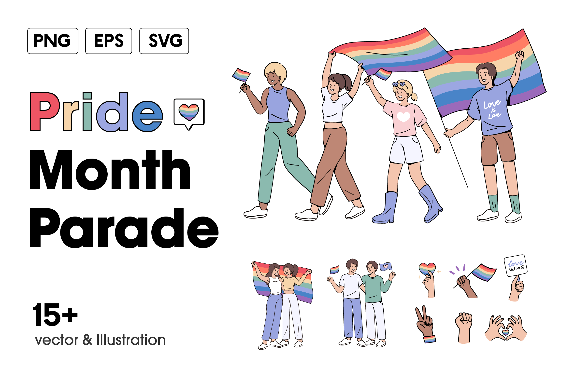 Pride Month Illustration Pack | Creative Market