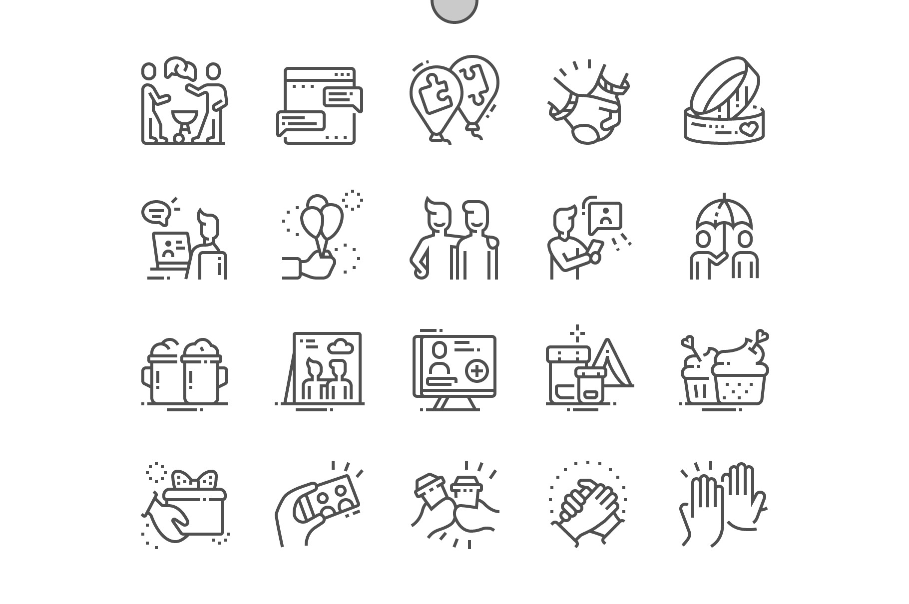 Friendship Line Icons, an Outline Icon by Palau