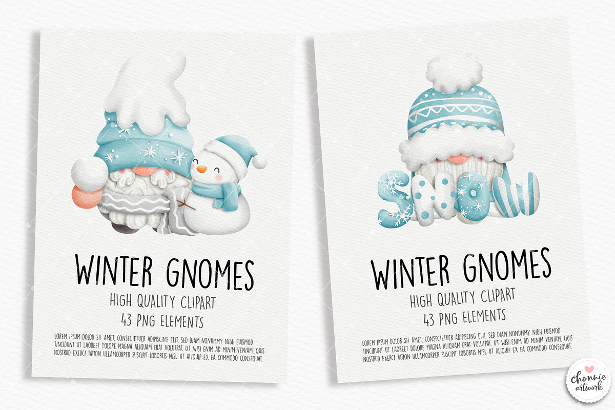 Winter gnome clipart, gnome clipart, a Seasonal Illustration by ...