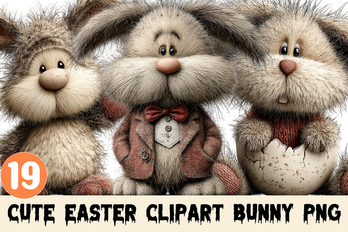 Cute Easter Clipart Bunny Png, a Graphic by CitraGraphics