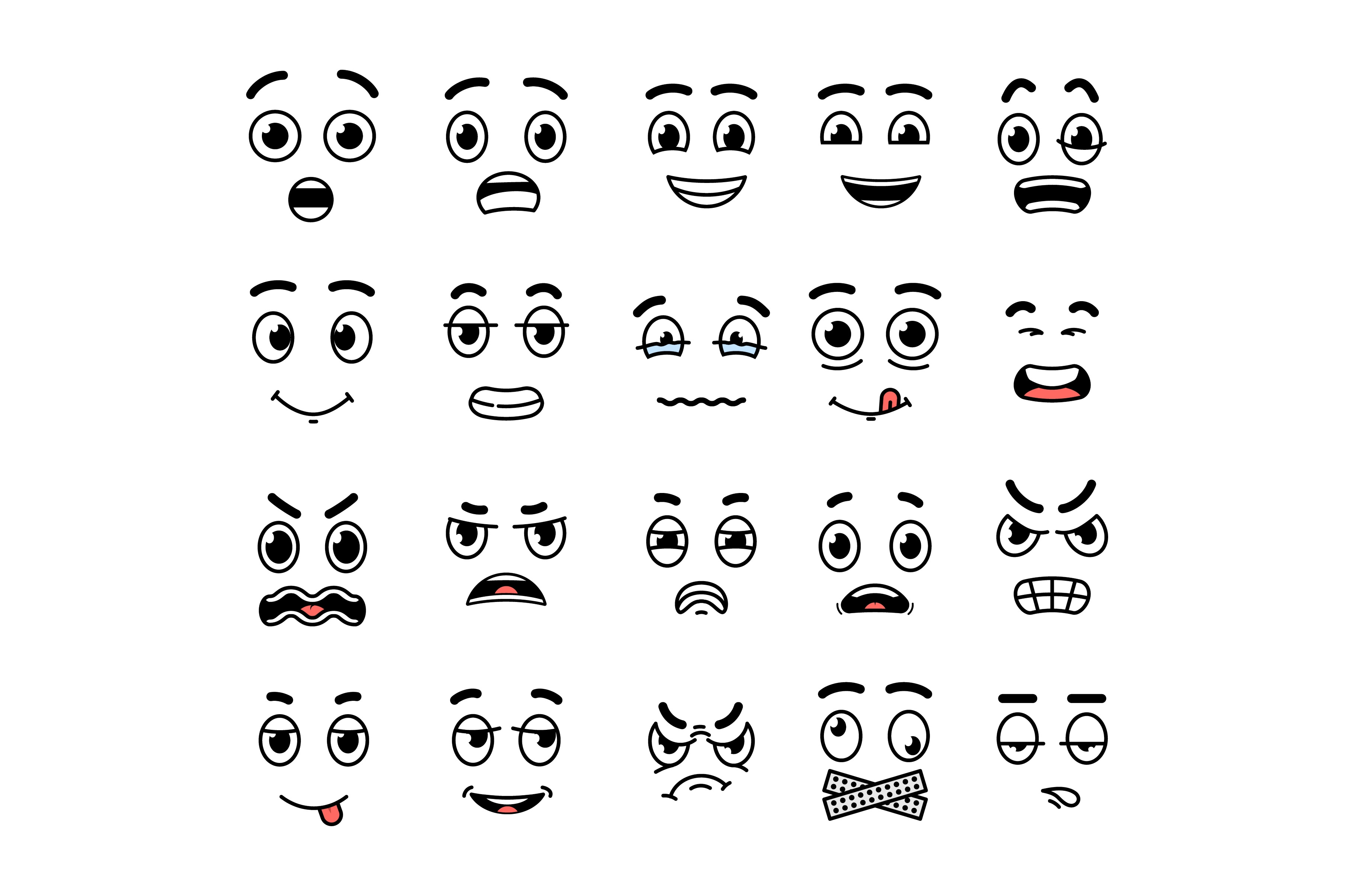 Cartoon face expression. Mouth and, a Background Graphic by LadadikArt