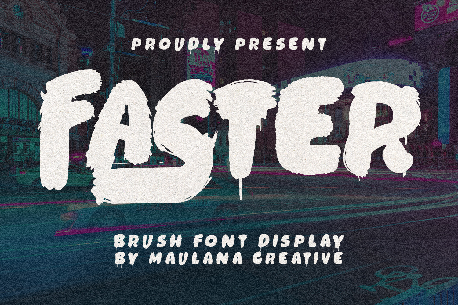 Faster Brush Font Display, a Sans Serif Font by Maulana Creative
