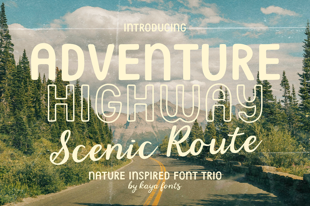 Adventure Highway Retro Nature Font, a Handwritten Font by Kaya Fonts