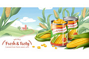 Engraving whole kernel corn can ad, a Flyer Template by TotallypicRF
