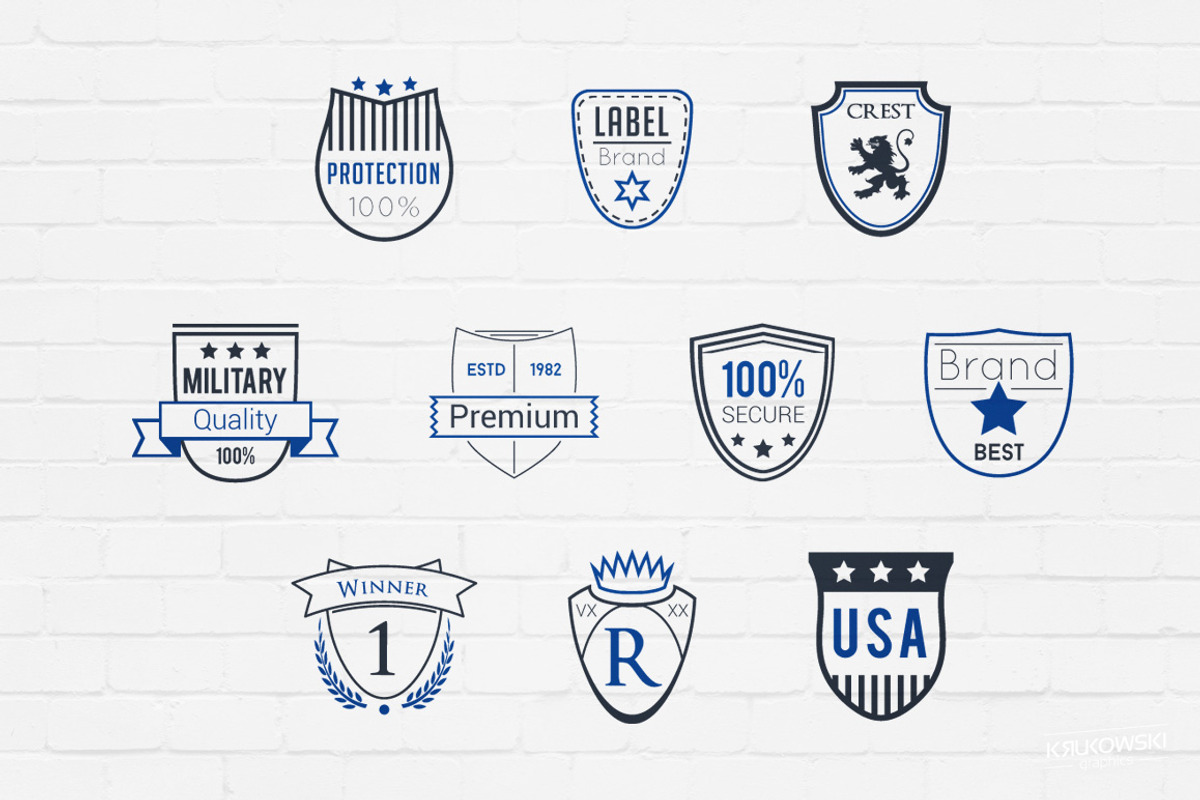 Shields Badges Logos, a Branding & Logo Template by Krukowski Graphics