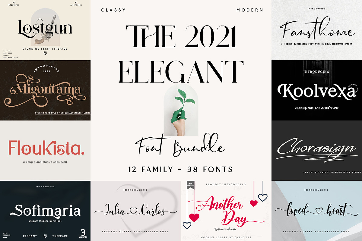 Font BUNDLE 12 Stunning Typefaces