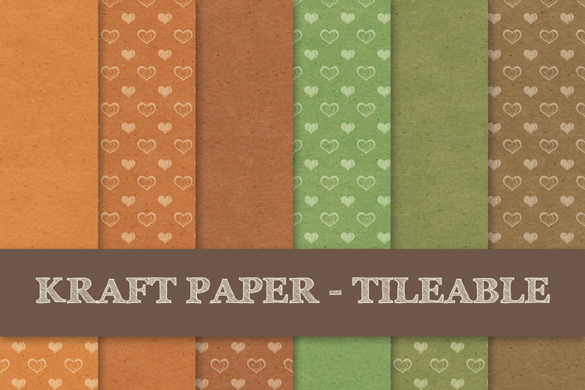 Kraft Paper ~ Hearts and Blank, a Pattern Graphic by DESIGN BY nube