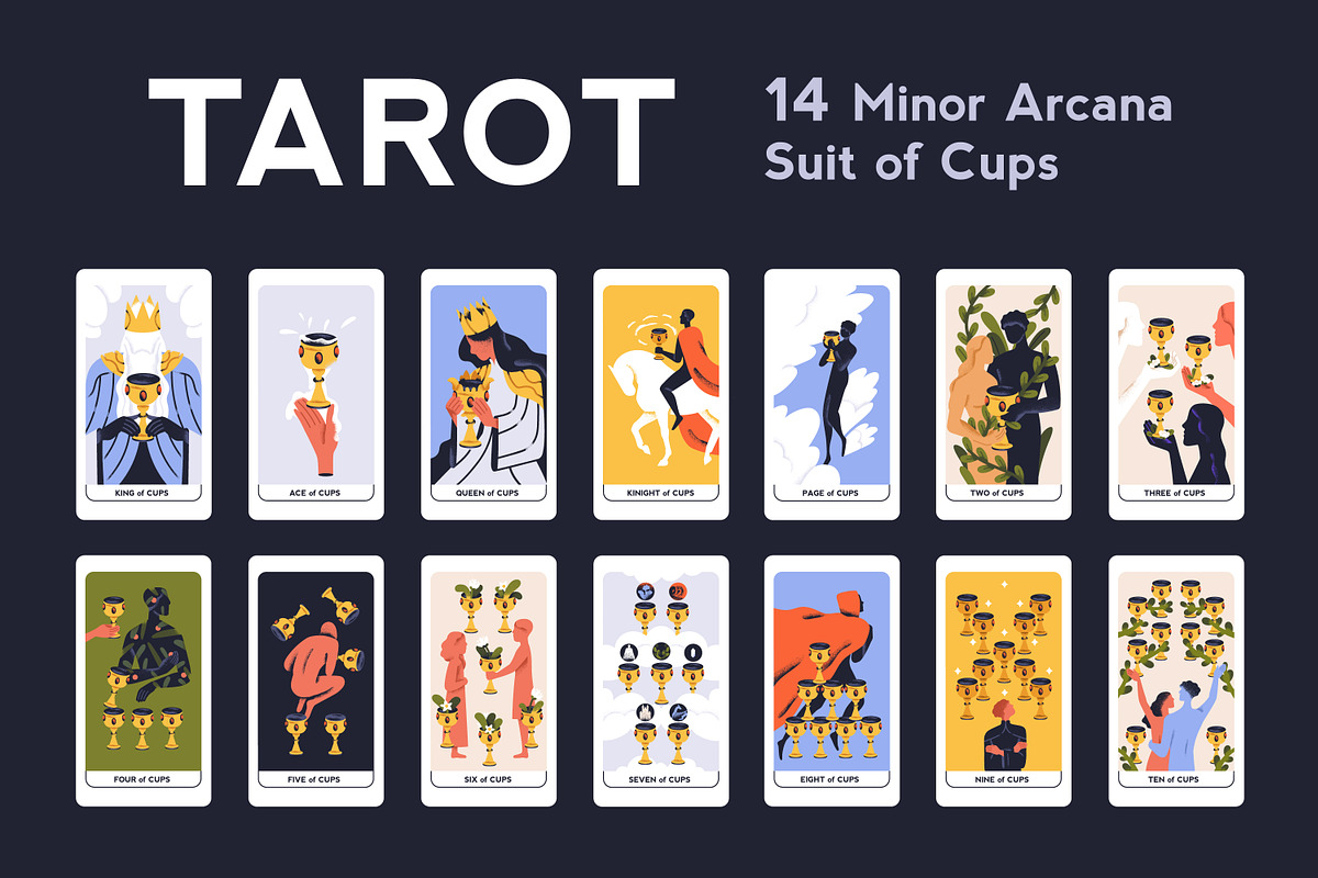 Suit of Cups tarot cards set, an Illustration by Good Studio