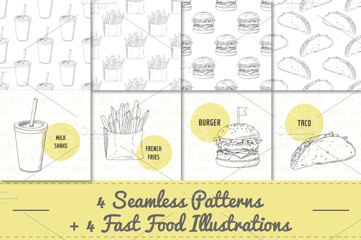 Fast food bundle, a Decorative Illustration by Zhemchuzhina
