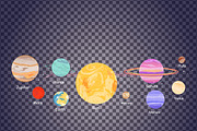 Solar System on Transparecy | Education Illustrations ~ Creative Market