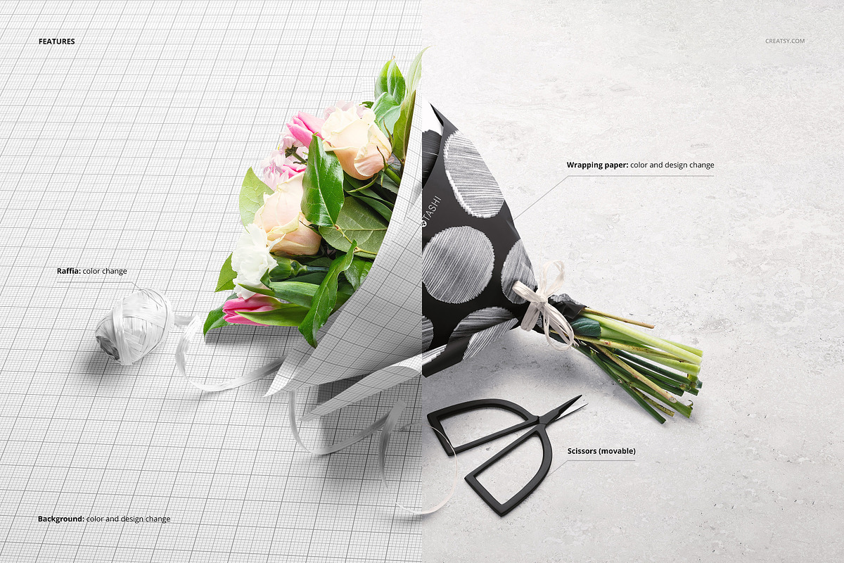 Flowers Packaging Mockup Set 2, a Packaging Mockup by creatsy5