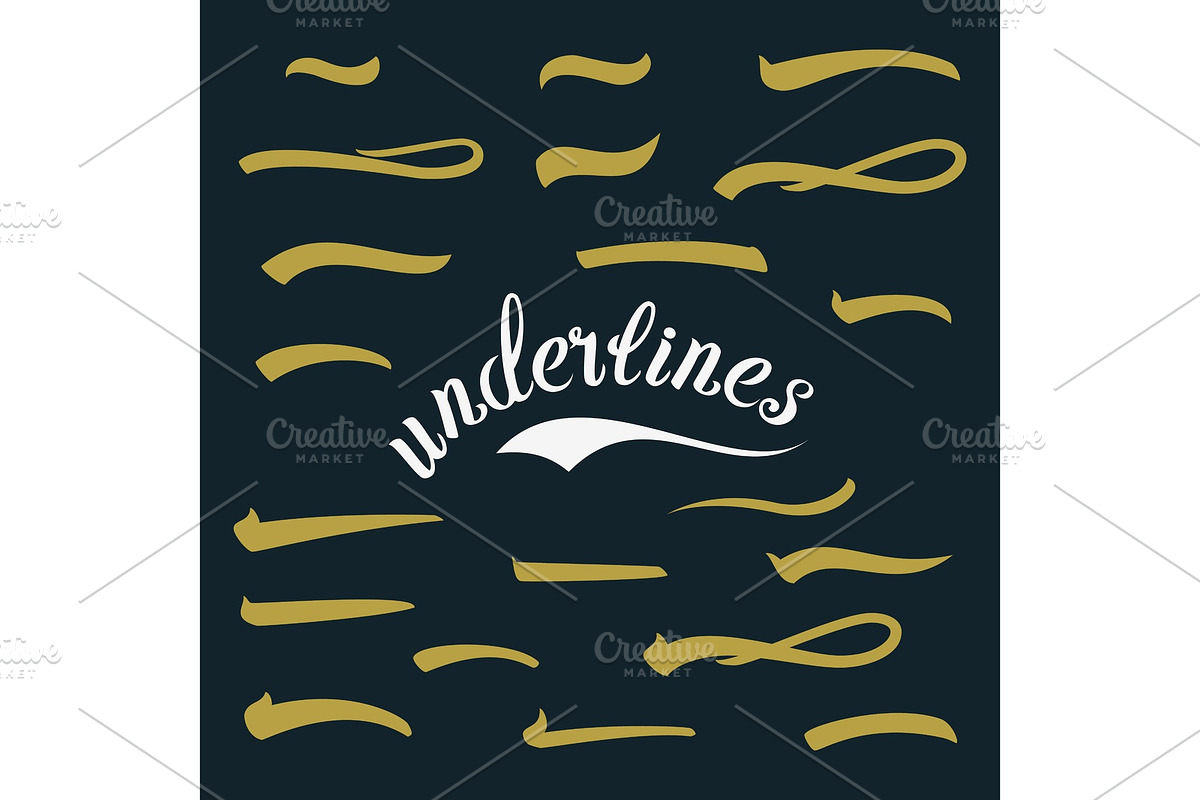 Underline. Set Lettering Underlines, an Object Graphic by pikepicture ...