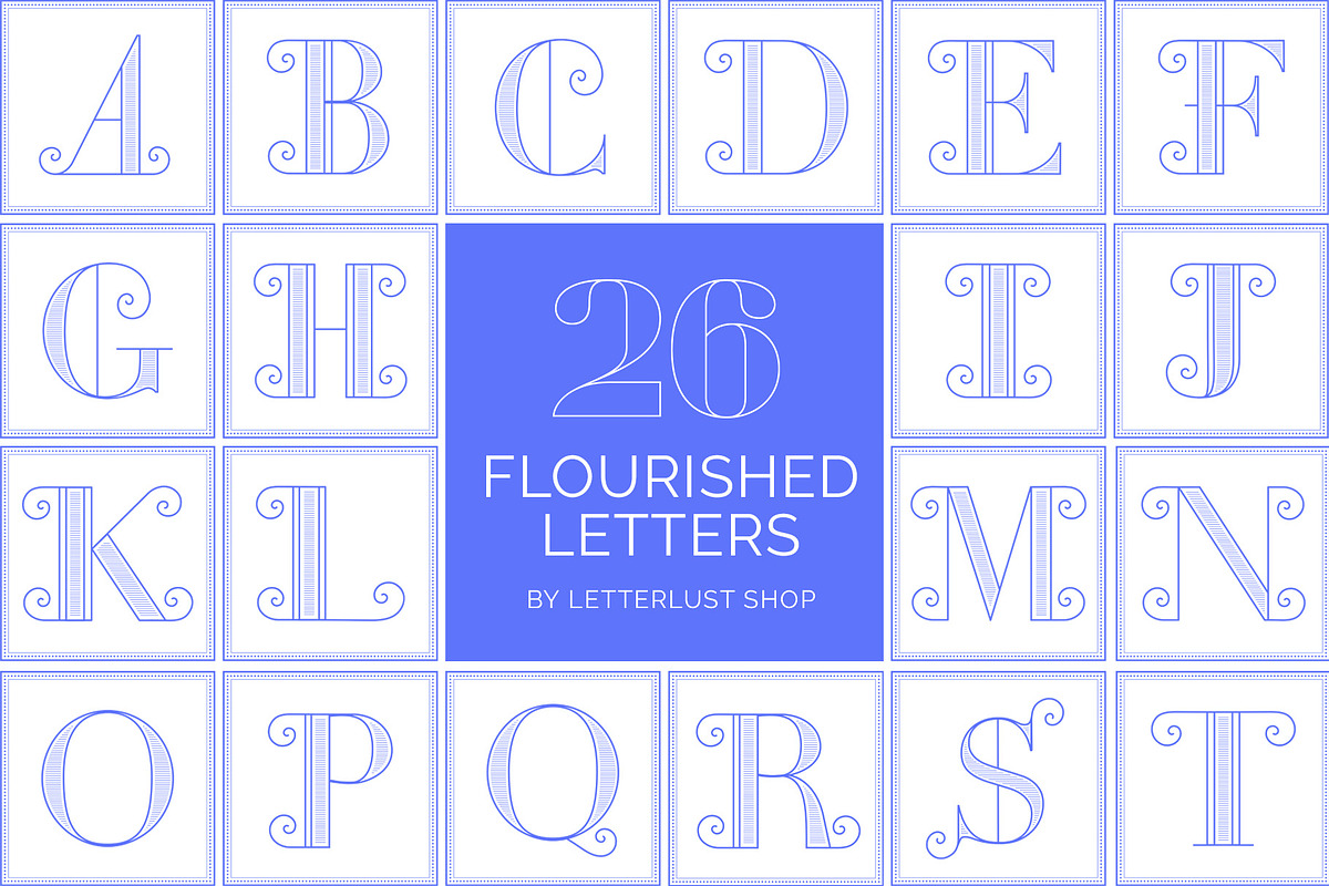 Flourished Alphabet, an Illustration by Letterlust Studio