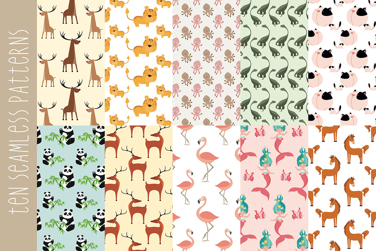 Cute Animals Vector World Map, an Animal Illustration by Pingebat