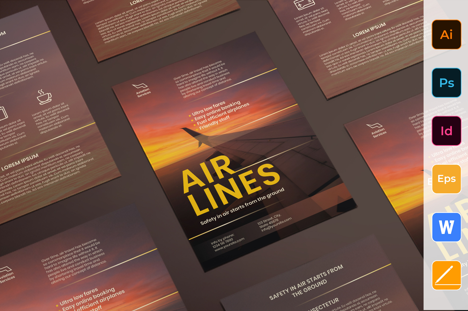 Airlines Aviation Flyer, a Flyer Template by TemplatesNow!
