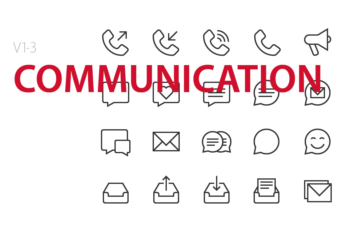 60 Communication UI icons, an Outline Icon by Palau