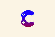 letter c game logo design template