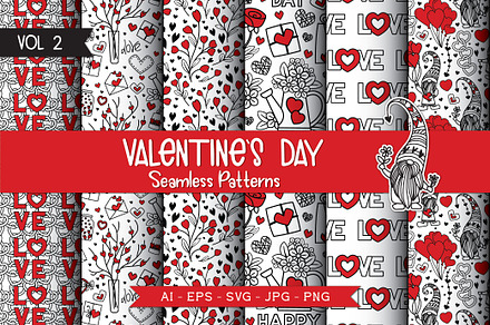 Love patterns set, a Pattern Graphic by Hala