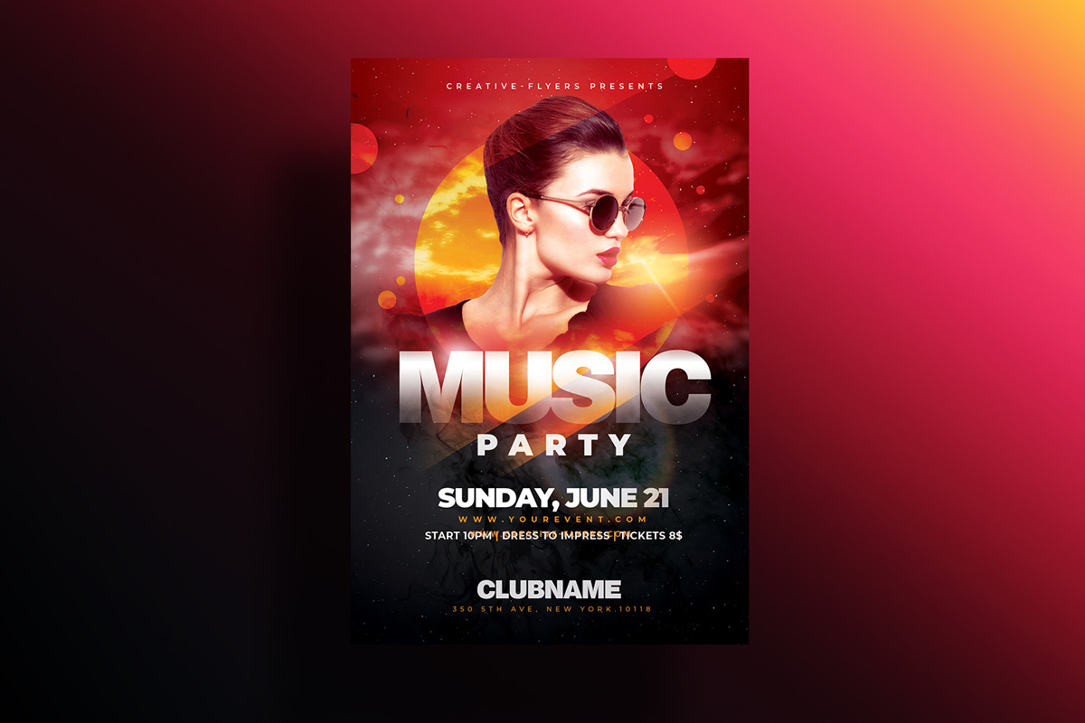 Music Party Flyer Template, a Poster Template by Rome B Creation