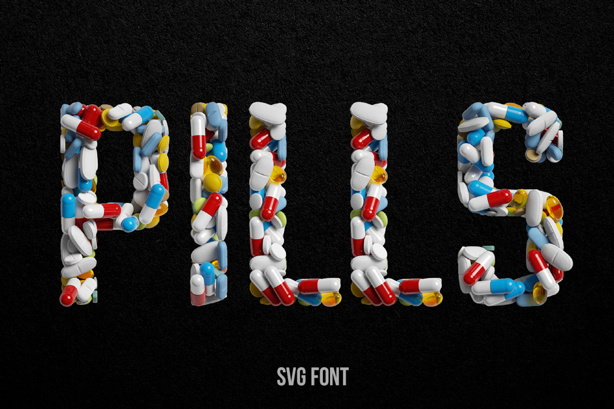 Pills Font, a Font by Handmadefont