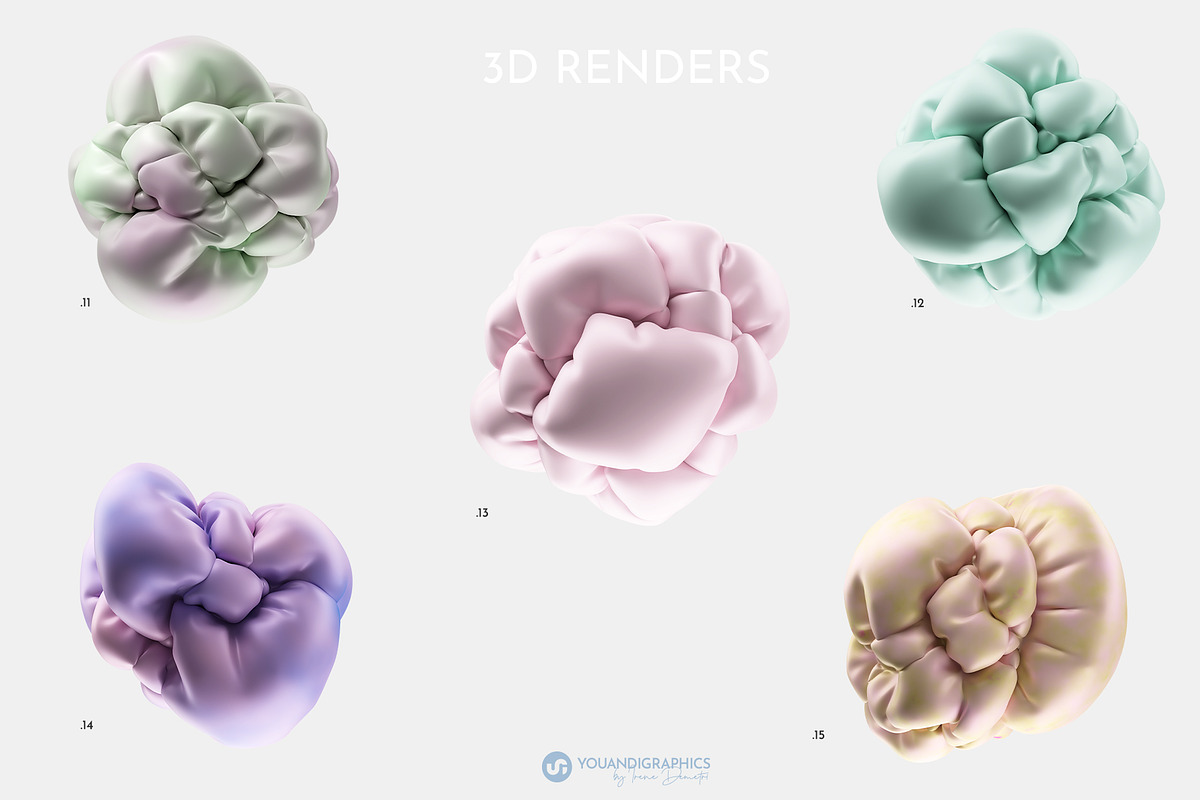 Abstract Inflated 3D Objects, an Object Graphic by Youandigraphics