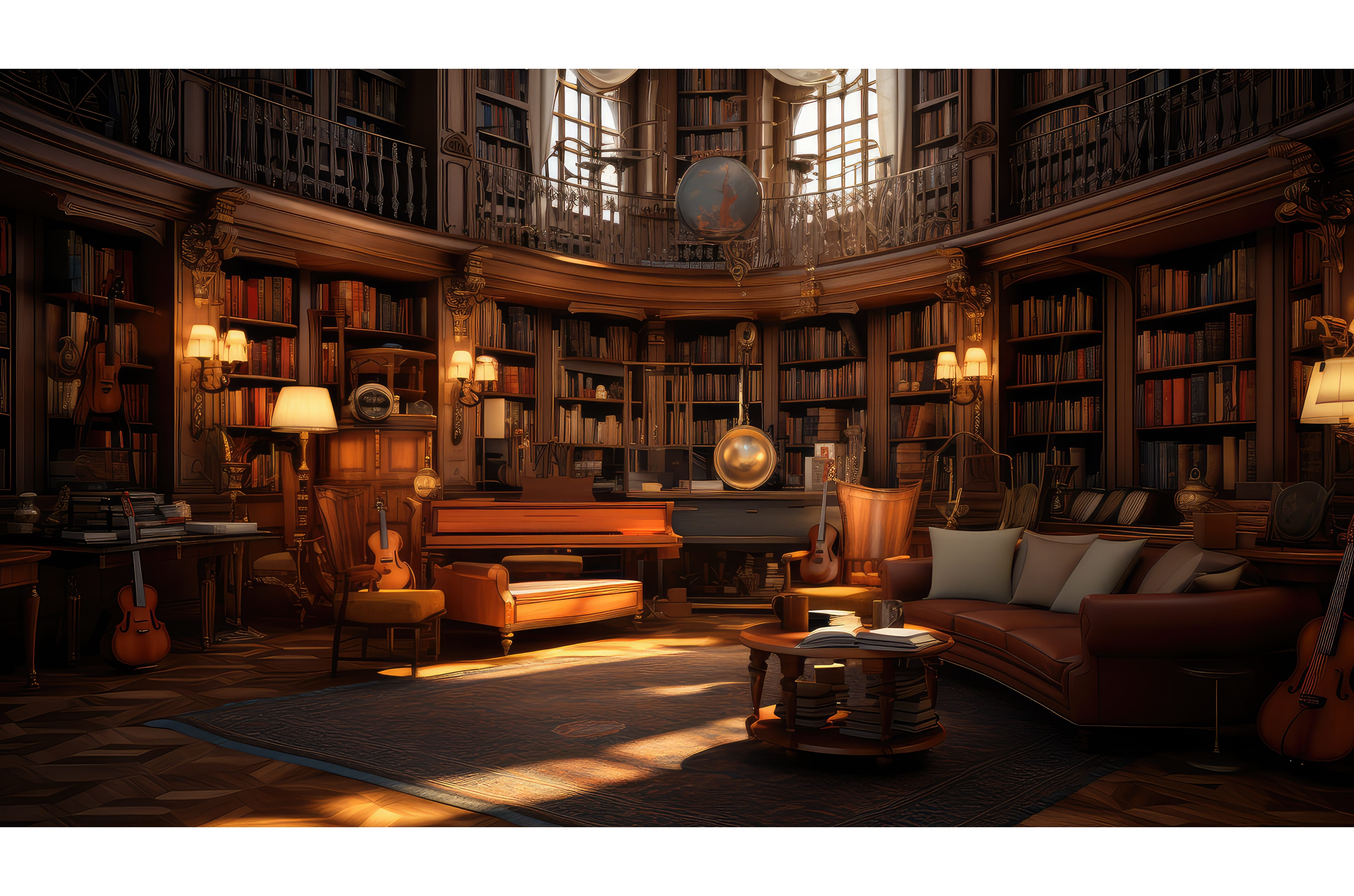 ambient library music ai generated | Background Stock Photos ~ Creative ...