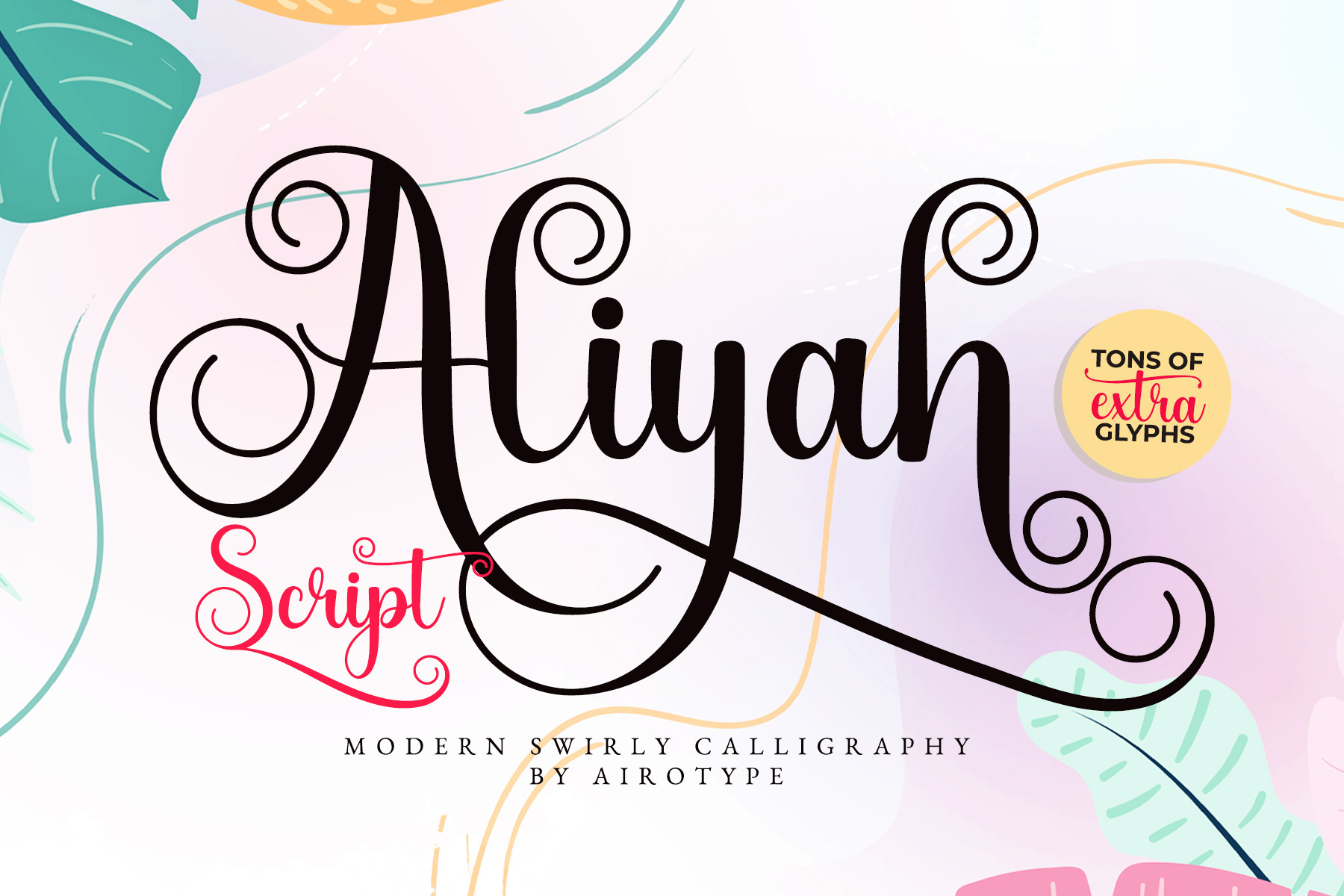 Aliyah - Swirly Calligraphy Font | Creative Market