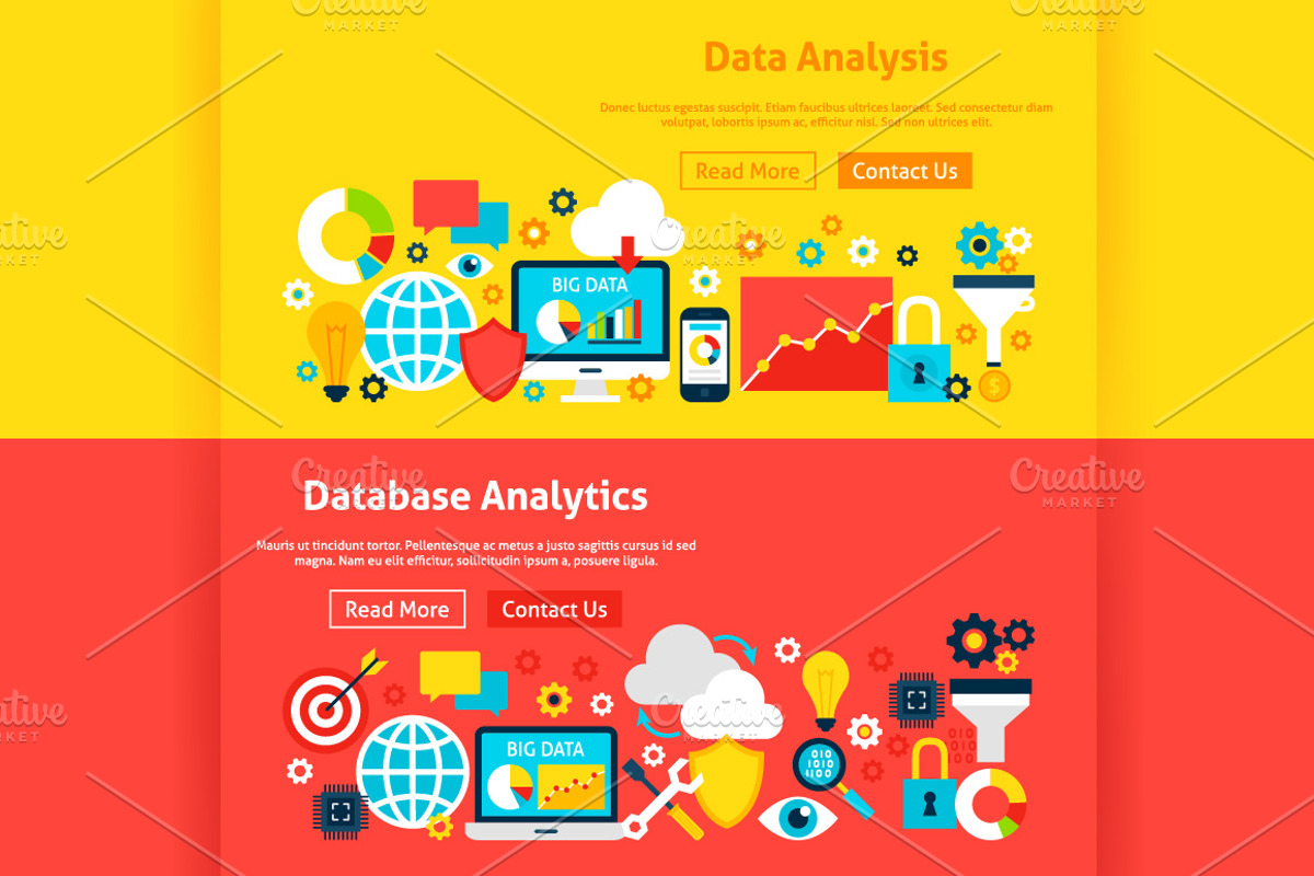 Big Data Website Banners, an Object Illustration by Anna_leni
