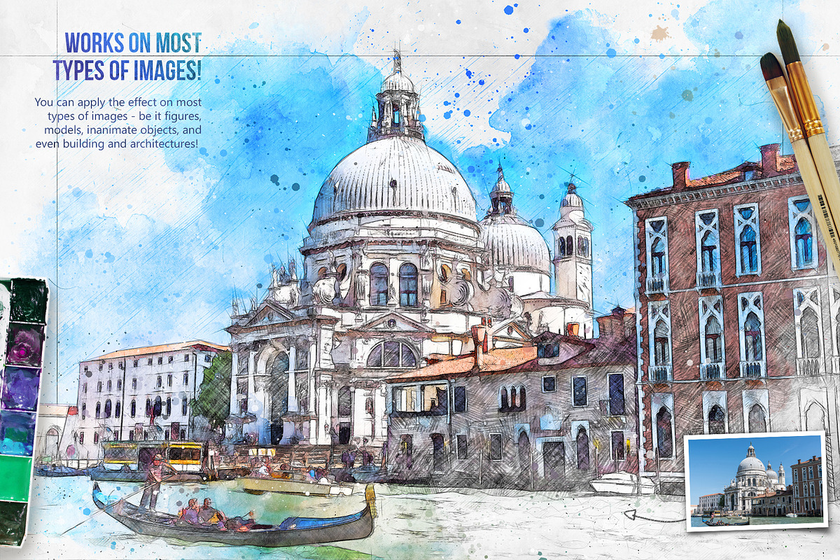 Watercolor Sketch Photoshop Action